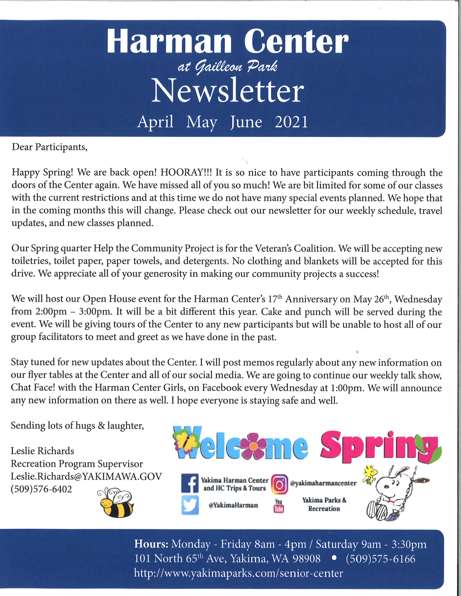 Newsletters | Yakima Parks and Recreation
