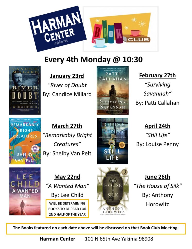 Harman Center Book Club | Yakima Parks and Recreation